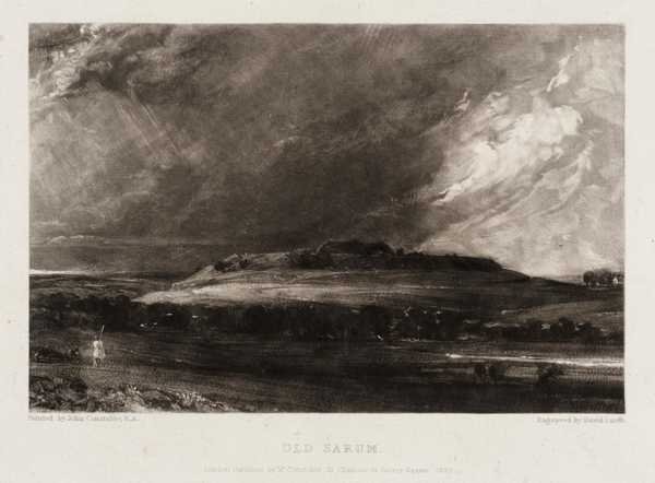 ‘Old Sarum (first plate)‘, John Constable, David Lucas, published 1830 | Tate