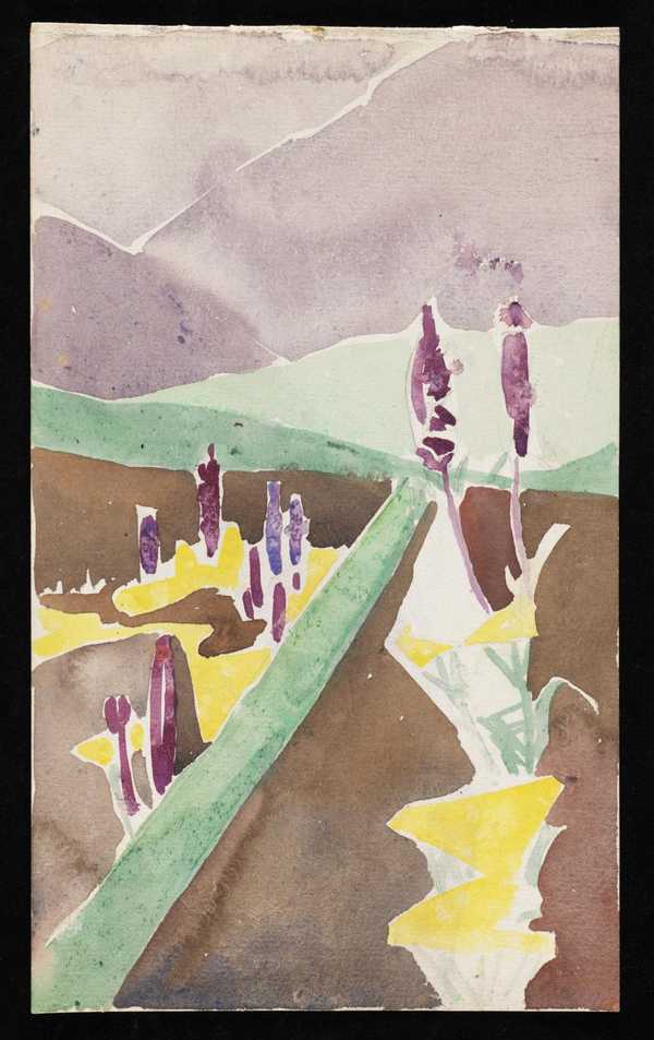 Watercolour titled ‘Flowers in a Bog, Gortahork’‘, Ithell Colquhoun, [c ...