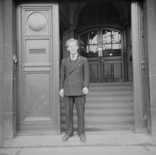 Photograph of Douglas Newton in a doorway‘, Nigel Henderson, [c.1949–c ...