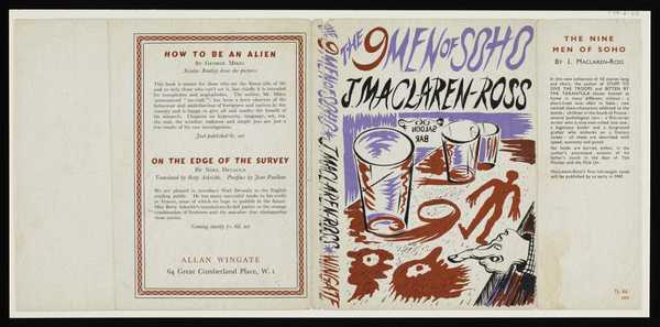 Printed book jacket for ‘The Nine men of Soho’ by J. Maclaren-Ross ...