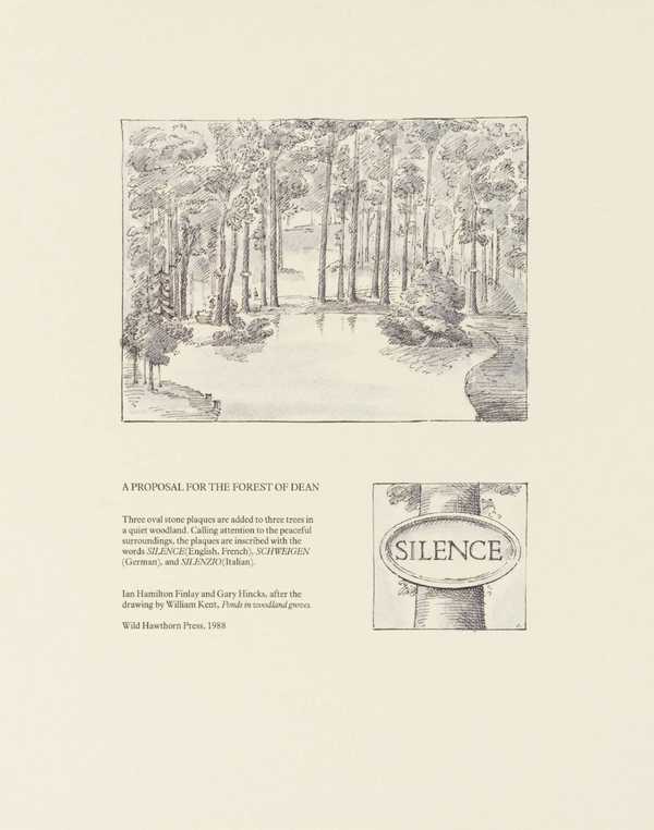 ‘A Proposal for the Forest of Dean‘, Ian Hamilton Finlay, 1988 | Tate
