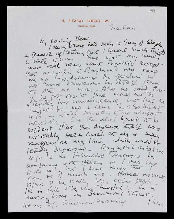 Letter from Vanessa Bell to Duncan Grant‘, Vanessa Bell, recipient ...