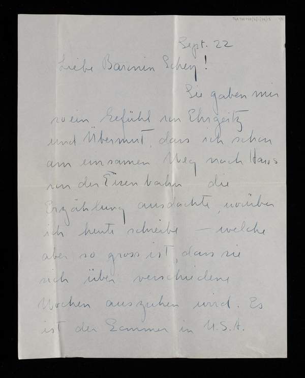 Letter from Edward Renouf to Anny Schey von Koromla‘, Edward Renouf ...
