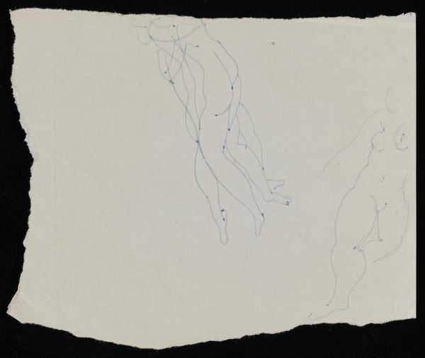 Sketch Of Two Nude Figures In An Embrace And A Standing Female Nude 0193