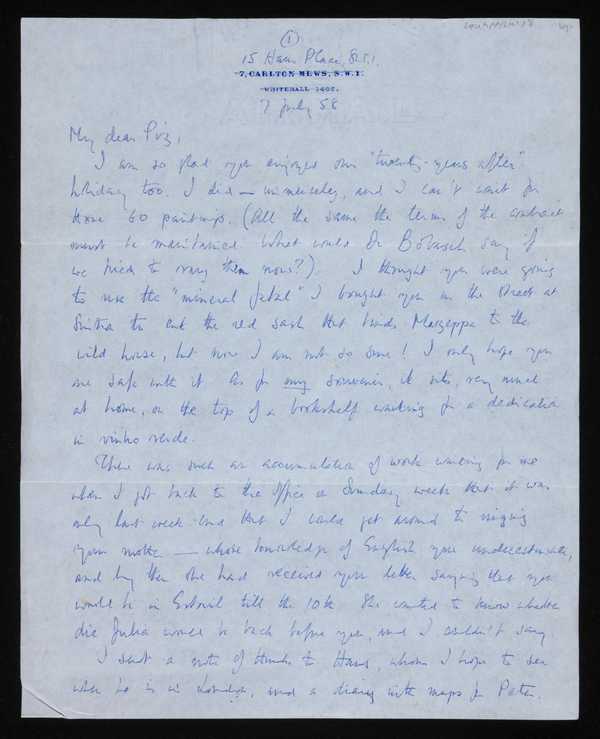 Letter from Godfrey Samuel‘, Godfrey Samuel, recipient: Marie-Louise ...