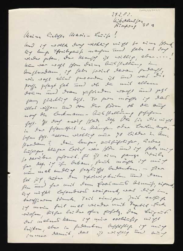 Letter from Becky Sandstede‘, Becky Sandstede, recipient: Marie-Louise ...