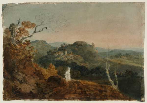 ‘Landscape Composition with Castle Ruins and a Small Village on a Hill ...