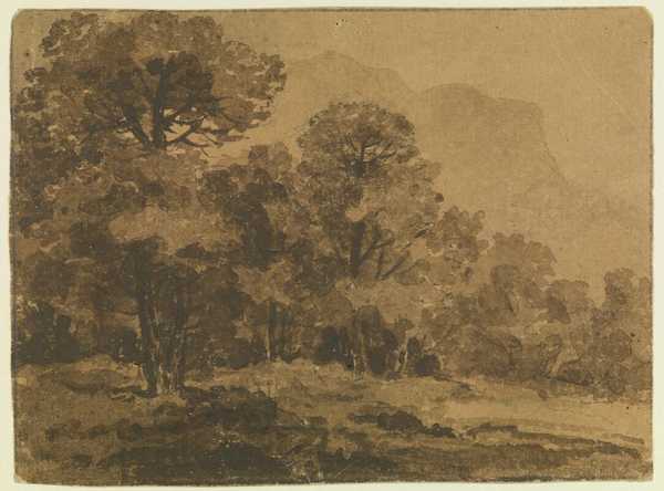 ‘Wooded Landscape with Mountains‘, Rev. William Gilpin, c.1780–1800 | Tate