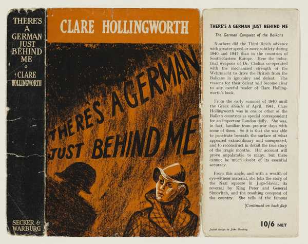Printed book jacket for ‘There’s a German just behind me’ by Clare ...