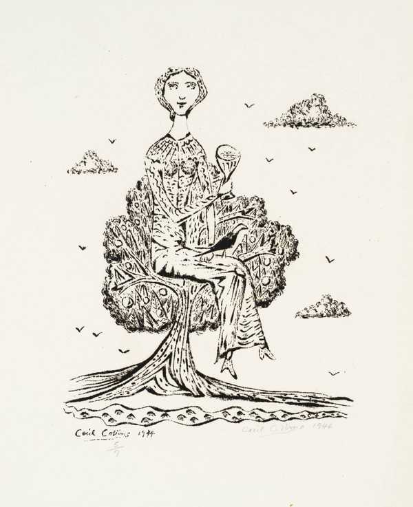 ‘The Artist’s Wife Seated in a Tree‘, Cecil Collins, 1944 | Tate