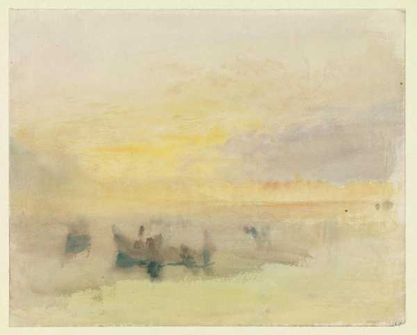 ‘Boats on the Lagoon near Venice, around Sunset‘, Joseph Mallord ...