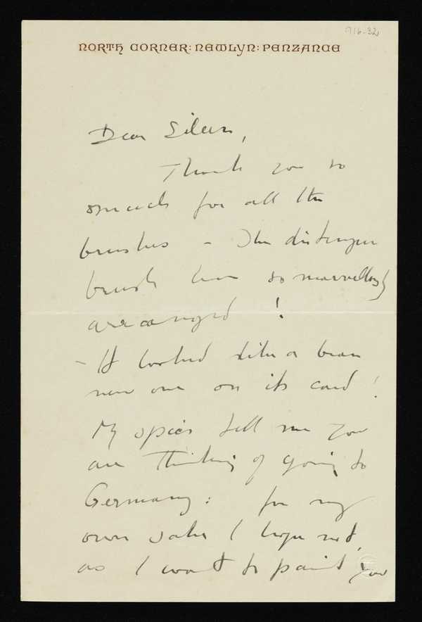 Letter from Dod Procter to Eileen Mayo‘, Dod Procter, recipient: Dame ...