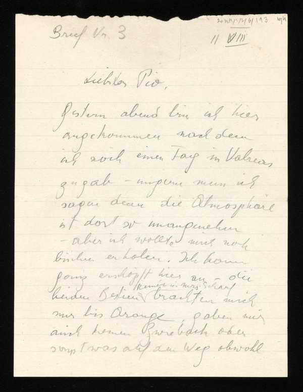 Letter to Elias Canetti‘, recipient: Elias Canetti, 11 August [1949 ...