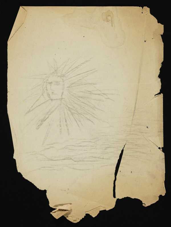 Sketch of a sun-face above water by Cecil Collins‘, Cecil Collins ...