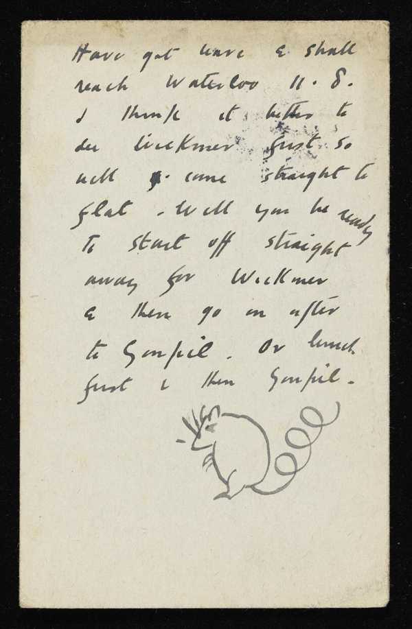 Postcard from Paul Nash to Margaret Nash written from Camberley Staff ...