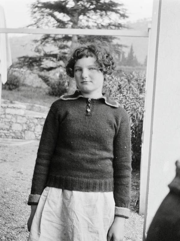 Black and white negative of Judith Bagenal wearing a dark jumper ...
