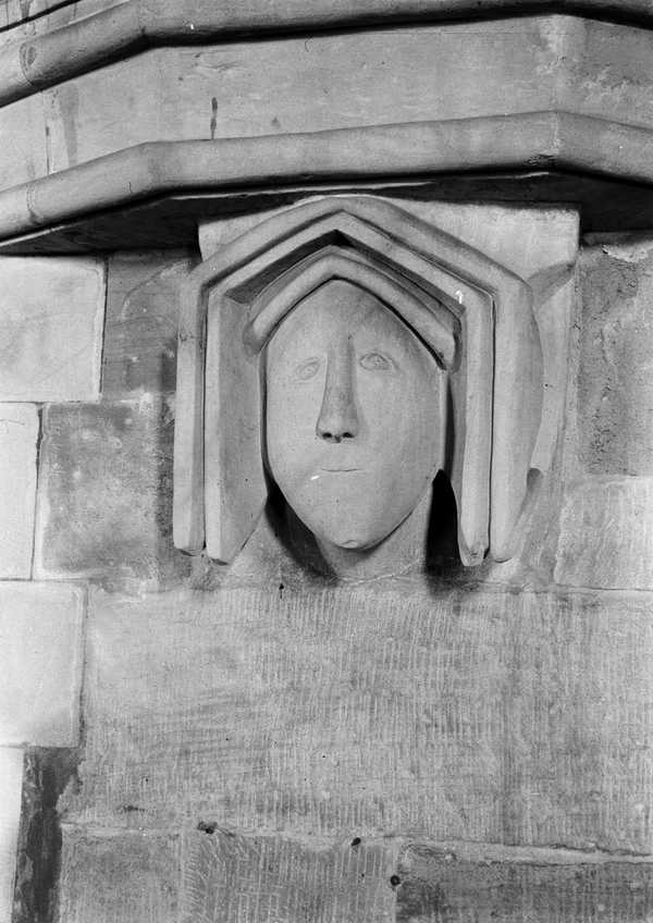 Photograph of a corbel head at Chetton, Shropshire‘, John Piper, [c ...
