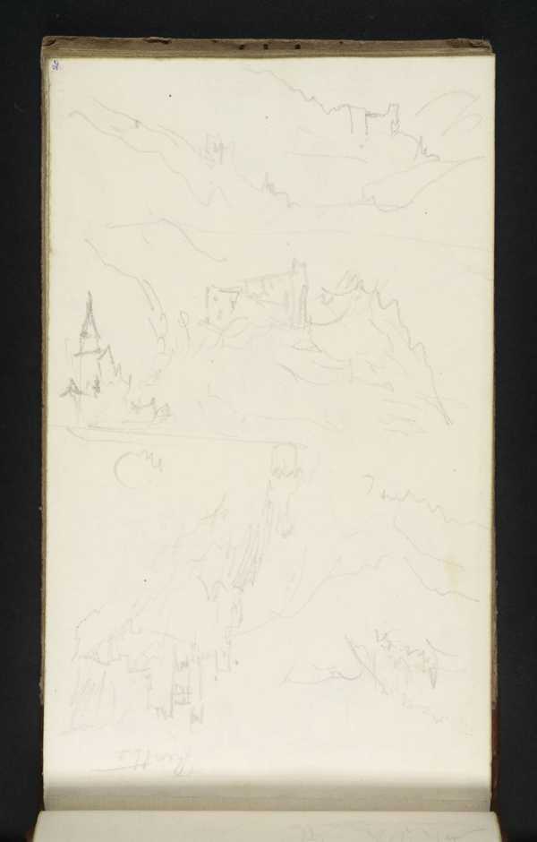 ‘The Klemenskapelle and Burg Reichenstein; Burg Rheinstein, Looking ...