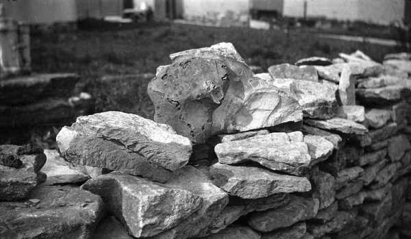 Black and white negative, stone wall and Worth Matravers, study II ...