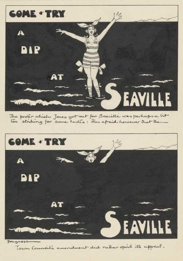 Cartoon for Punch titled ‘Come and Try a Dip at Seaville’‘, Fougasse ...