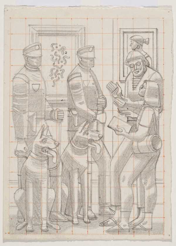 ‘Study for ‘Guarding the Masterpiece’‘, William Roberts, c.1964 | Tate