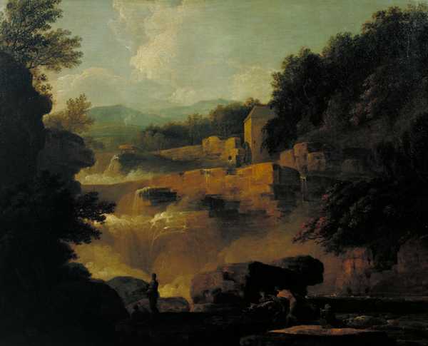 ‘Falls of Clyde: Stonebyres‘, Jacob More, c.1771–3 | Tate