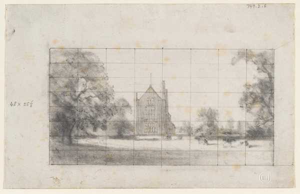 Squared sketch for ‘Roos Hall, Suffolk’‘, Algernon Newton, [c.1928 ...