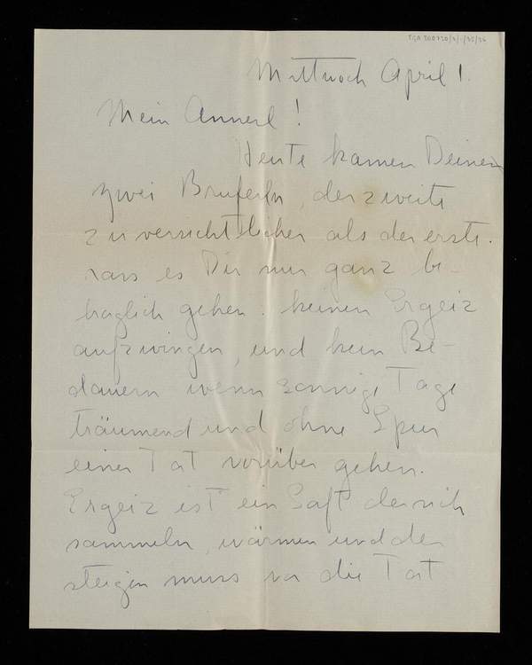 Letter from Edward Renouf to Anny Schey von Koromla‘, Edward Renouf ...