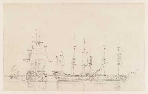 ‘Sketch of Shipping. Three Ships‘, John Constable, 1803 | Tate