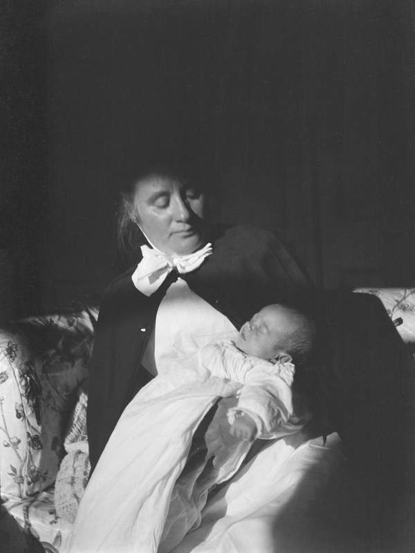 Black and white negative of Quentin Bell in his nurse’s arms in ...