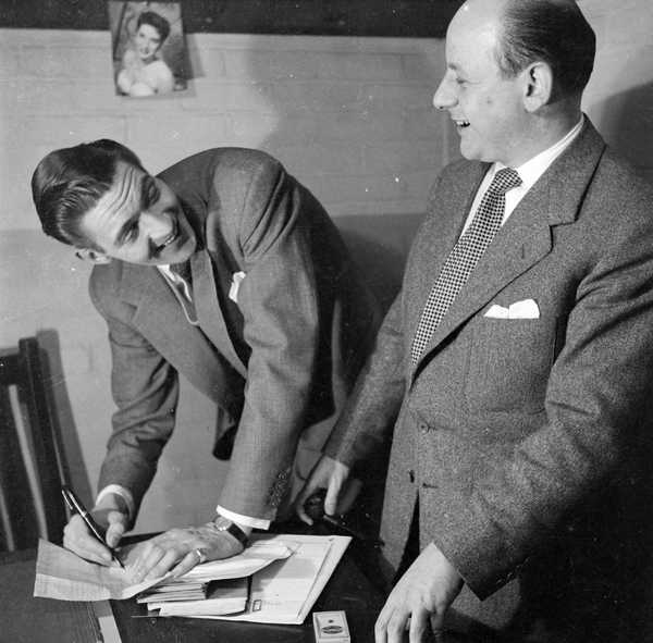 Photograph of Jack Parnell with an unidentified man‘, Nigel Henderson ...