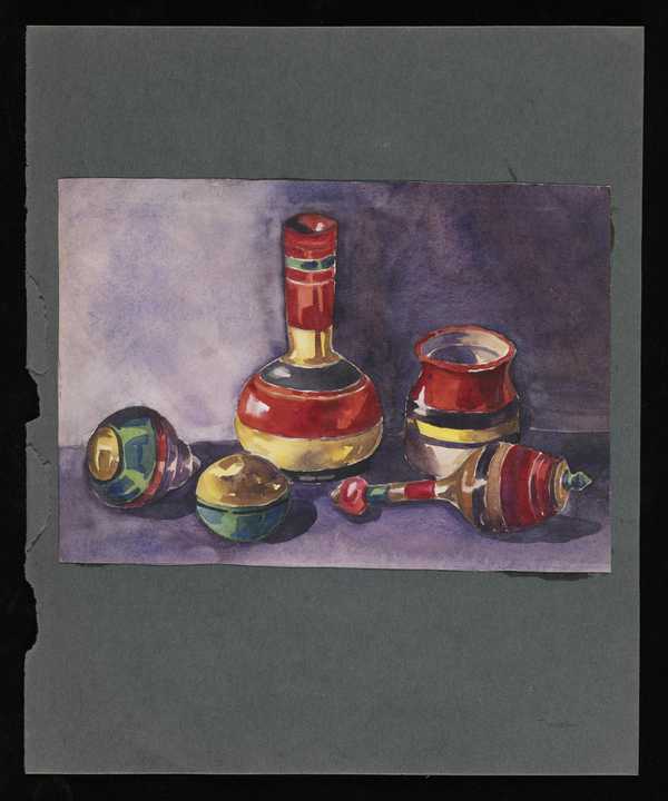 Watercolour showing coloured vases‘, Ithell Colquhoun, [1920–1 ...