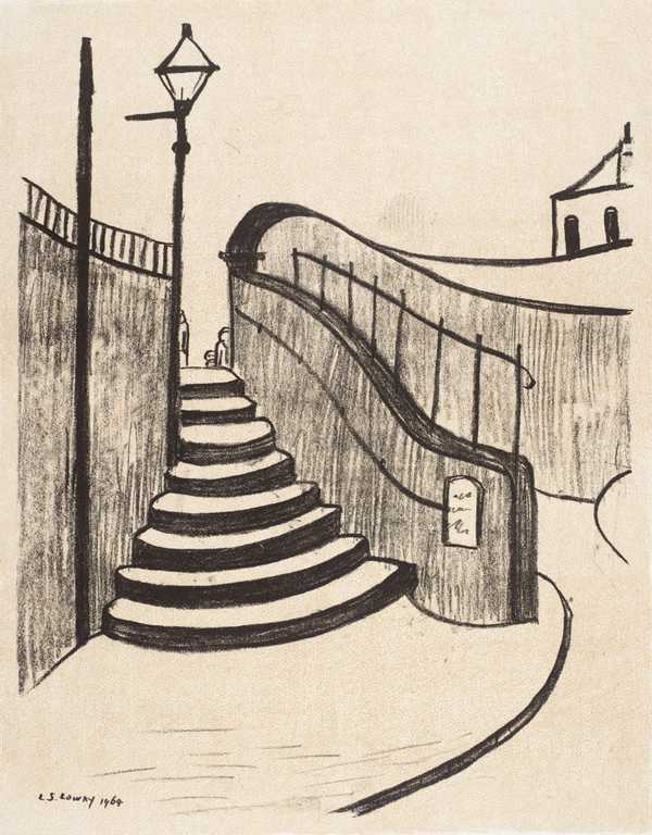 ‘Old Steps, Stockport‘, L.S. Lowry, 1969–70 | Tate