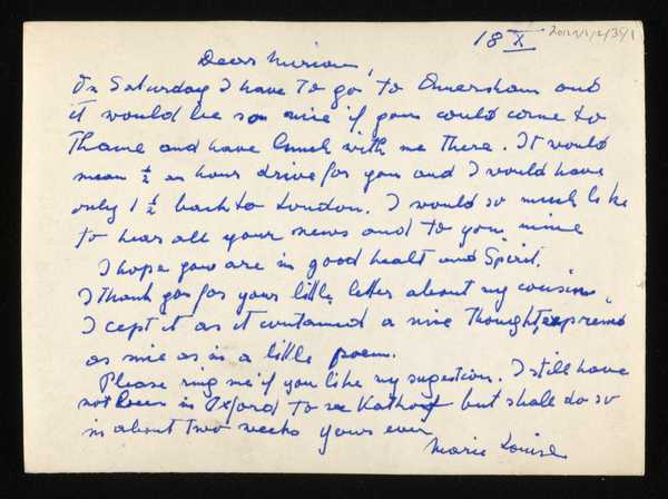 Postcard to Miriam (Lane) Rothschild‘, recipient: Miriam Rothschild ...
