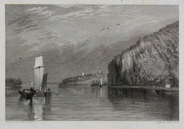 ‘Coteaux de Mauves, engraved by R. Wallis‘, after Joseph Mallord William Turner, published 1833 ...