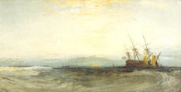 ‘A Ship Aground, Yarmouth; Sample Study‘, Joseph Mallord William Turner ...
