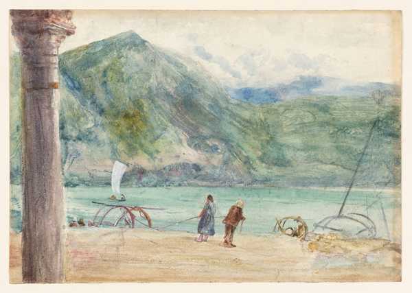 ‘Lugano (a Pillar in the Foreground)‘, John William Inchbold, 1861 | Tate