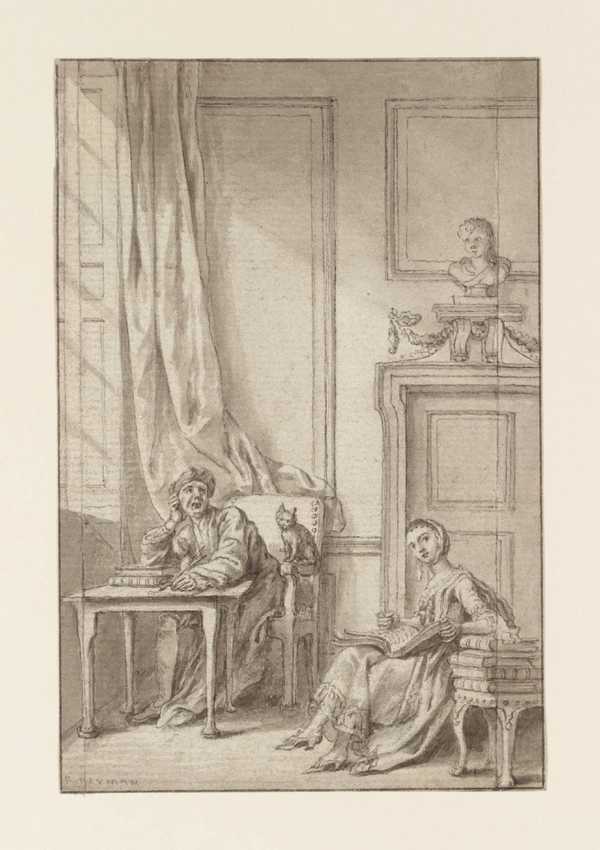 ‘The Author and his Reader; a Frontispiece to ‘The Tatler’‘, Francis ...