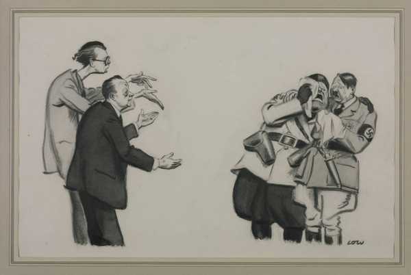 ‘Dick Sheppard and Aldous Huxley‘, Sir David Low, 1938 | Tate