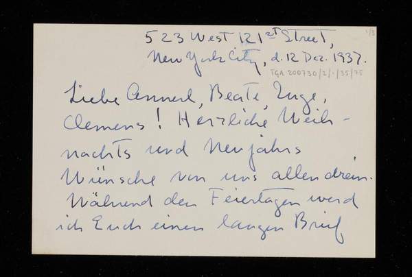 Letter from Edward Renouf to Anny Schey von Koromla‘, Edward Renouf ...