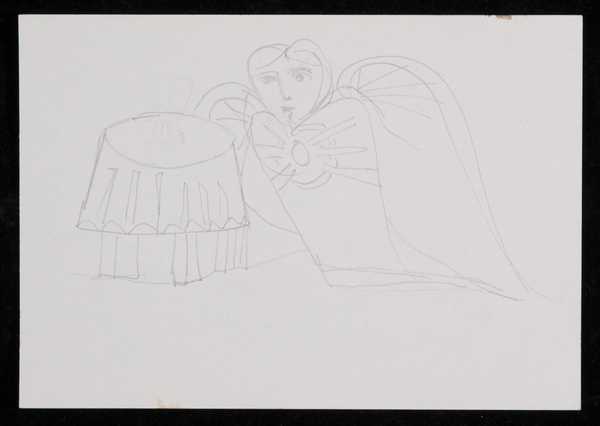 Sketch of an angel by Cecil Collins‘, Cecil Collins, 1980s‘, Cecil ...