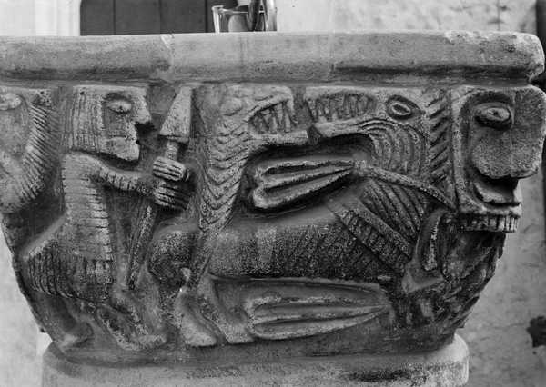 Photograph of a font at St. Mary the Virgin Church in Luppitt, Devon ...
