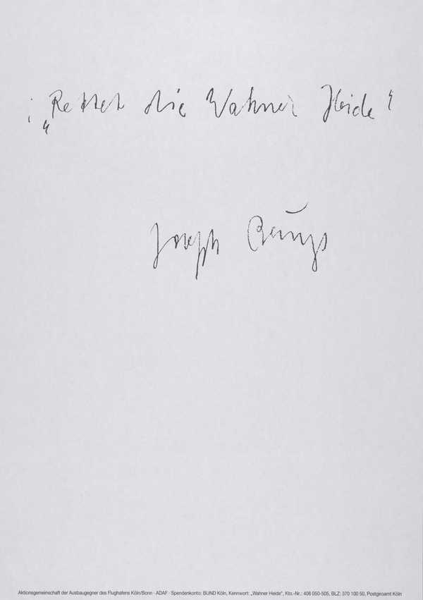 ‘Rettet die Wahner Heide’‘, Joseph Beuys, 1980 | Tate