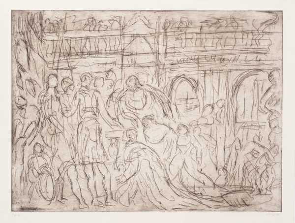 ‘The Family of Darius before Alexander (1)‘, Leon Kossoff, 1998 | Tate
