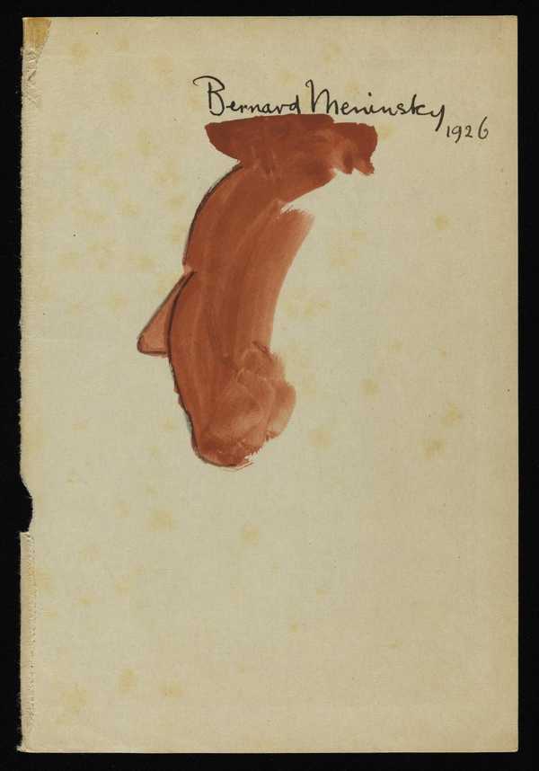 Sketch of a profile of a male face facing left‘, Bernard Meninsky, 1926 ...