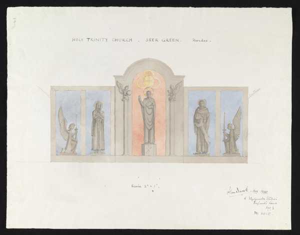 Design for reredos, Holy Trinity Church, Seer Green, Buckinghamshire ...