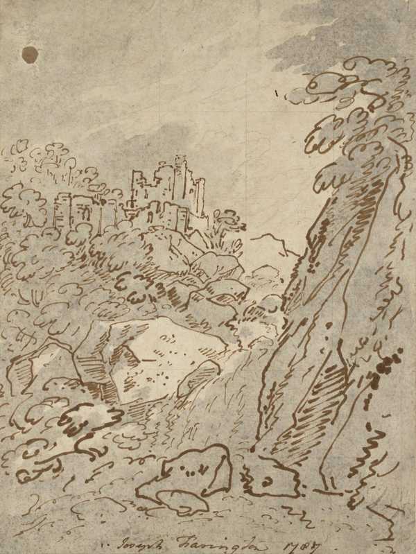 ‘Landscape, with Castle‘, Joseph Farington, 1787 | Tate