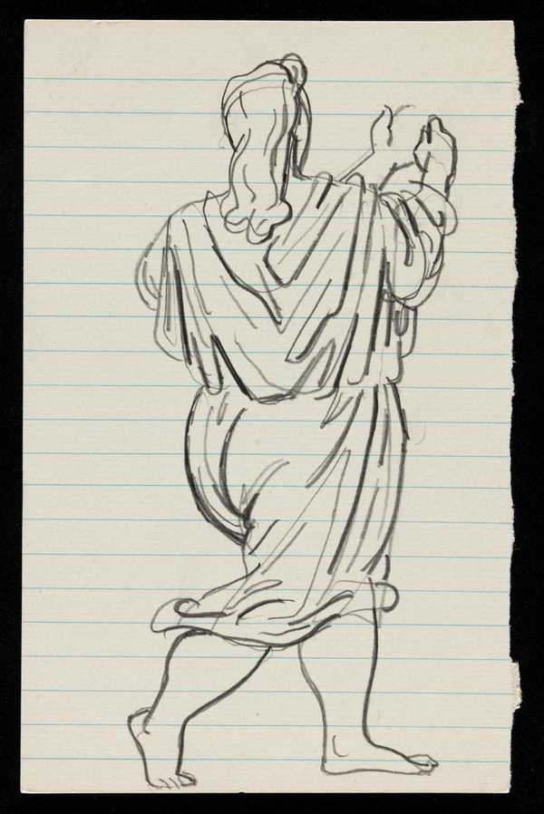 Sketch of the back of a robed female figure in movement‘, Bernard ...