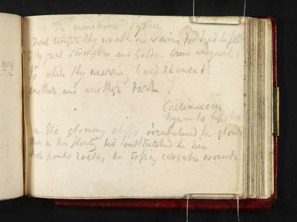 ‘Verse (Inscription by Turner)‘, Joseph Mallord William Turner, c.1809 ...