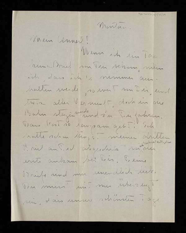 Letter from Edward Renouf to Anny Schey von Koromla‘, Edward Renouf ...